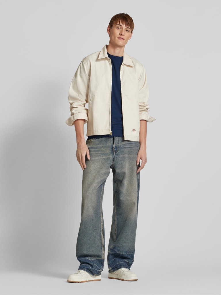 Blend T-Shirt mit geripptem Rundhalsausschnitt Modell 'Dinton' (marine ...