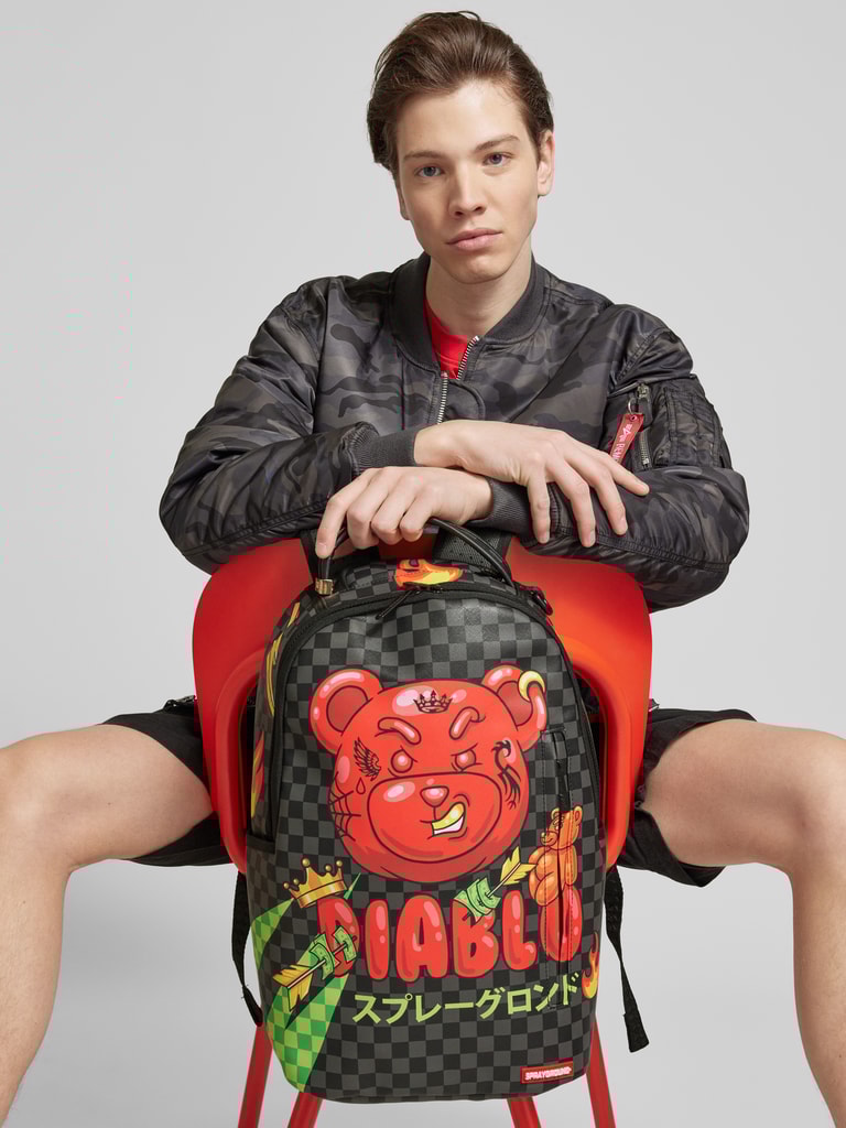 Sprayground Rucksack mit Motiv-Print Modell 'WTF DIABLO' (mittelgrau ...