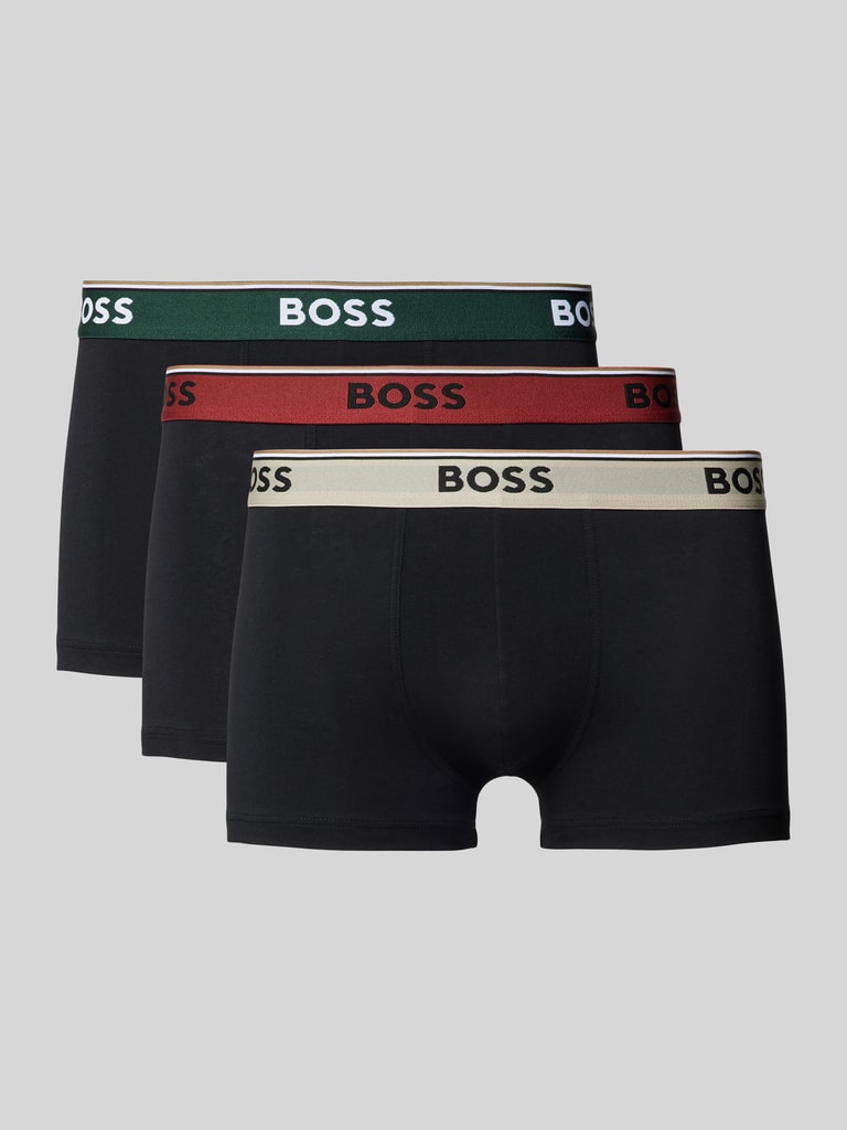 BOSS Trunks mit Label-Bund Modell 'Power' im 3er-Pack (black) online kaufen