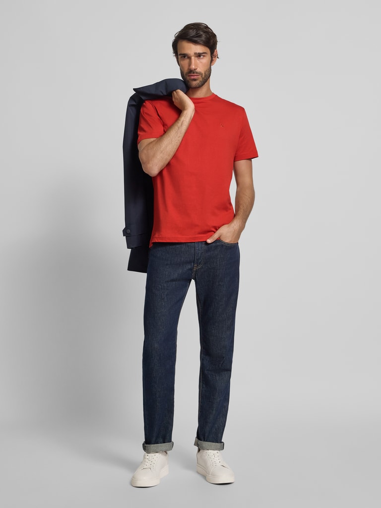 Lerros T-Shirt mit Logo-Stitching (rot) online kaufen