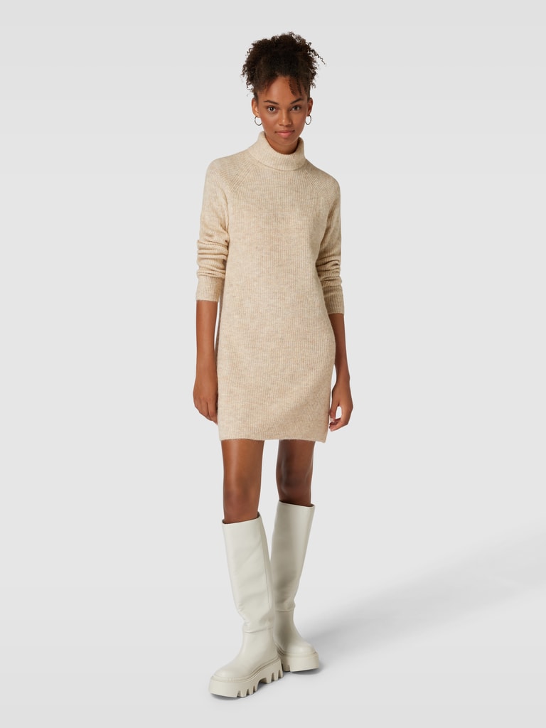 Pieces Strickkleid mit Rollkragen Modell 'ELLEN' (beige) online kaufen