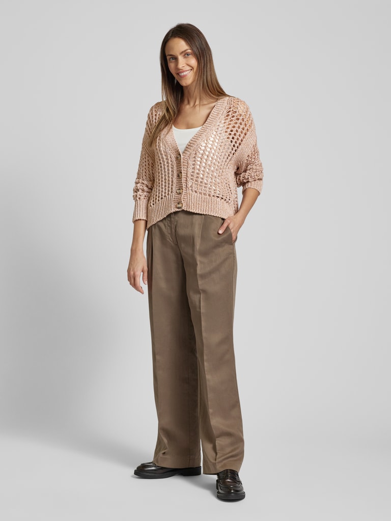 Stefanel Cardigan mit Lochmuster (beige) online kaufen