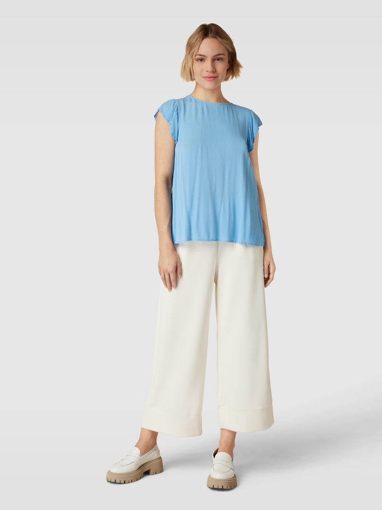 ICHI Blusenshirt aus Viskose mit Volantärmeln Modell 'Marrakech' (bleu) online kaufen