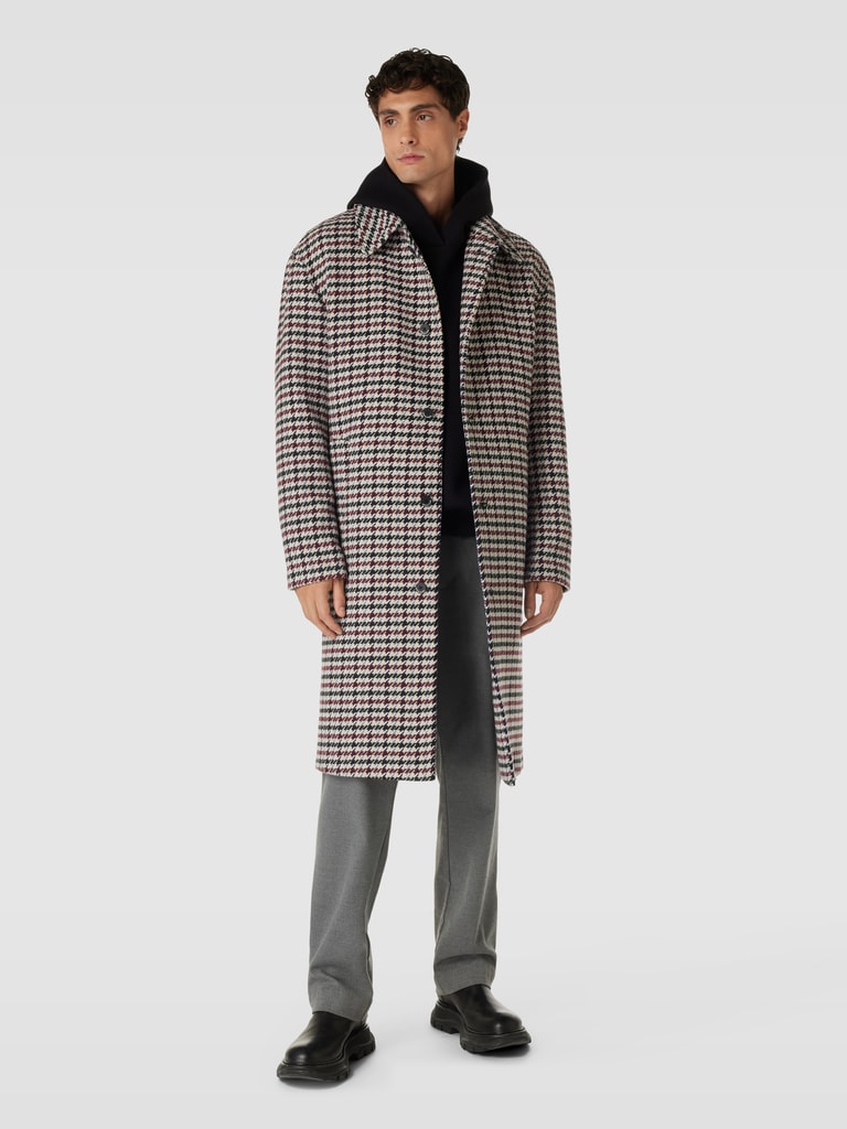 JAKE*S STUDIO MEN Mantel mit Hahnentrittmuster (sand melange) online kaufen