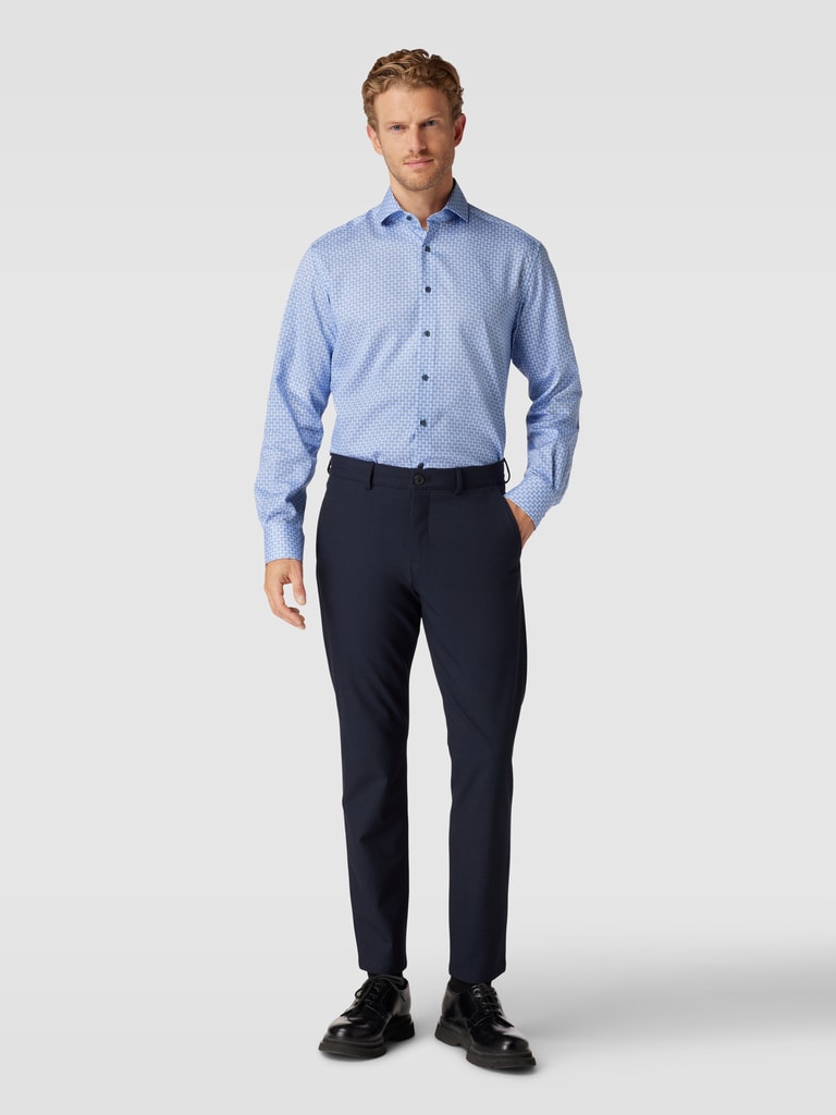 ETERNA Modern Fit Business-Hemd mit Allover-Muster (bleu) online kaufen