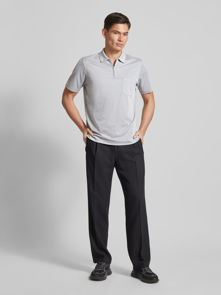 RAGMAN Regular Fit Poloshirt mit Logo-Stitching (silber) online kaufen