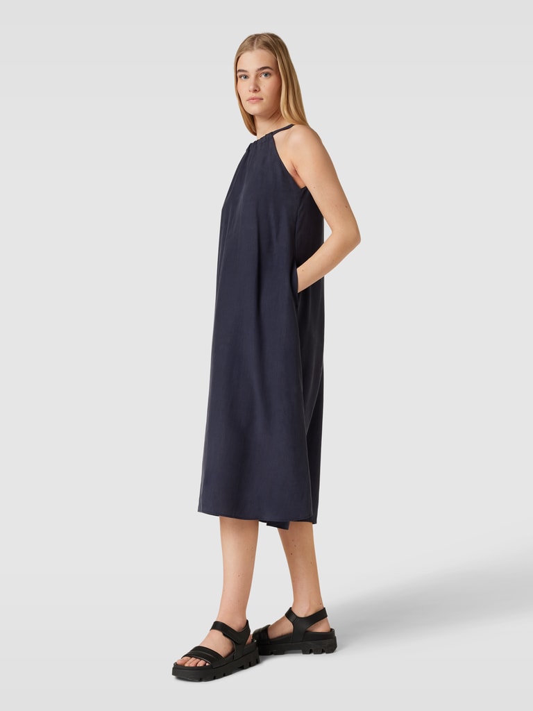 Armedangels Midi-jurk van lyocell met rugdecolleté, model 'THORAA' in marineblauw online kopen | P&C