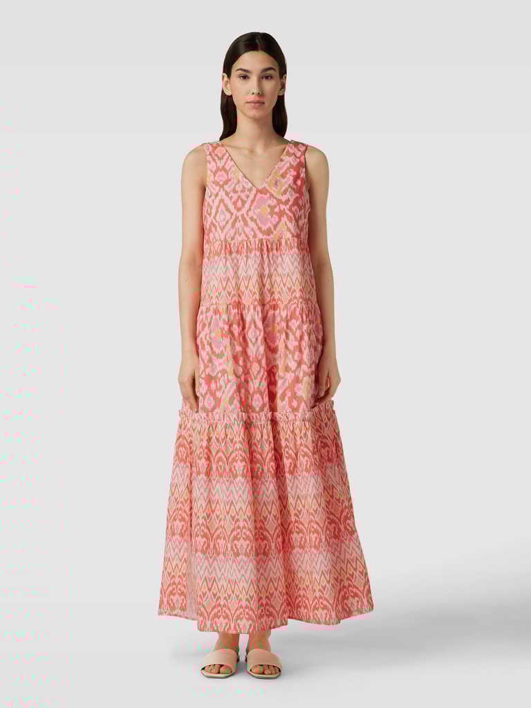 Oui Midikleid im Stufen-Look (pink) online kaufen