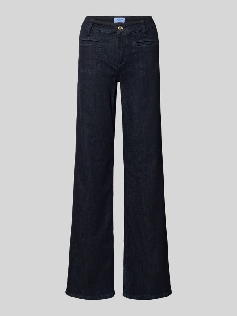 CAMBIO straight fit jeans van katoenmix model 'TESS' in donkerblauw ...