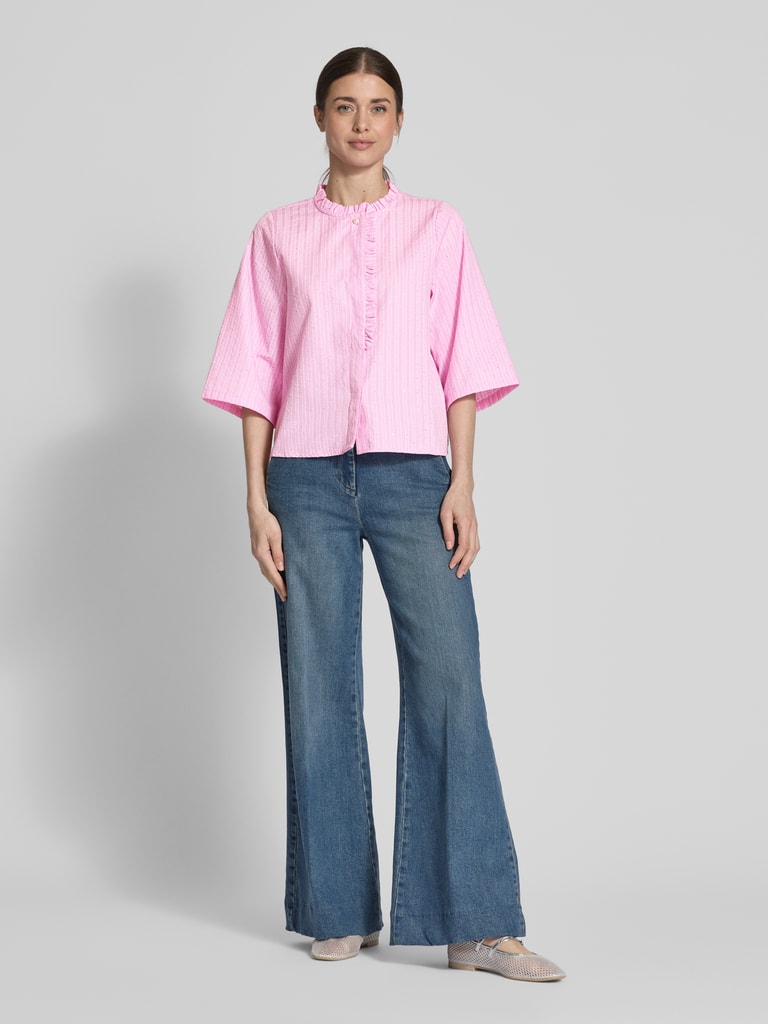 ICHI Regular Fit Bluse mit Rüschen Modell 'RUBY' (pink) online kaufen