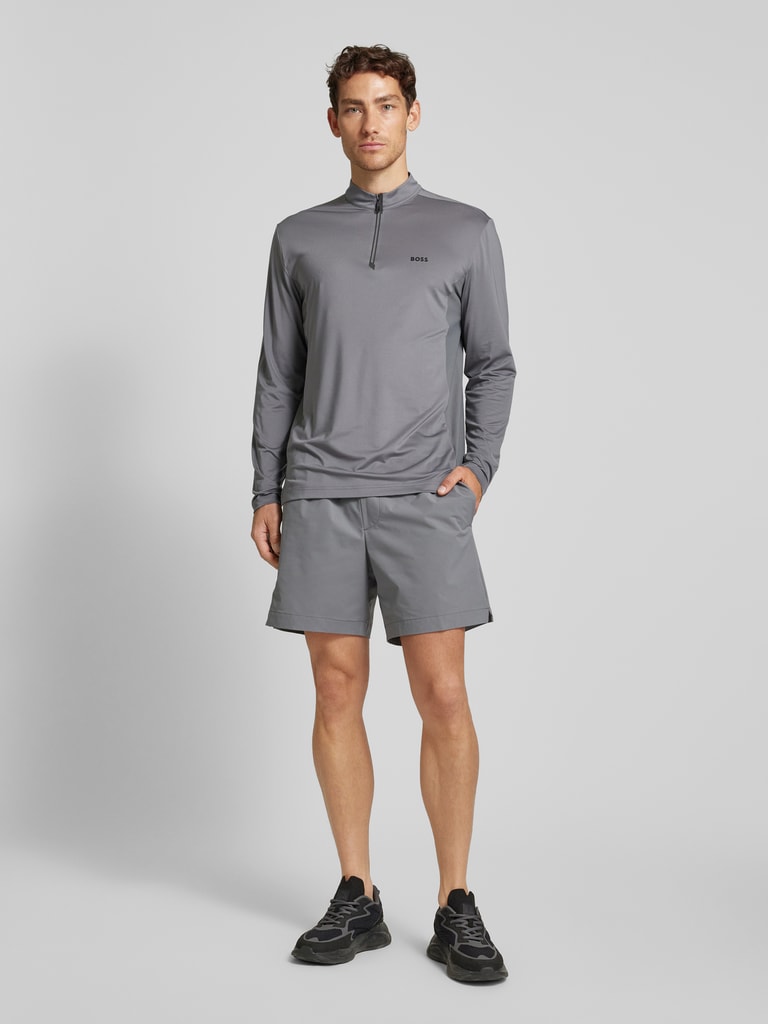 BOSS Green Longsleeve mit Troyer-Kragen Modell 'Piraq' (anthrazit ...