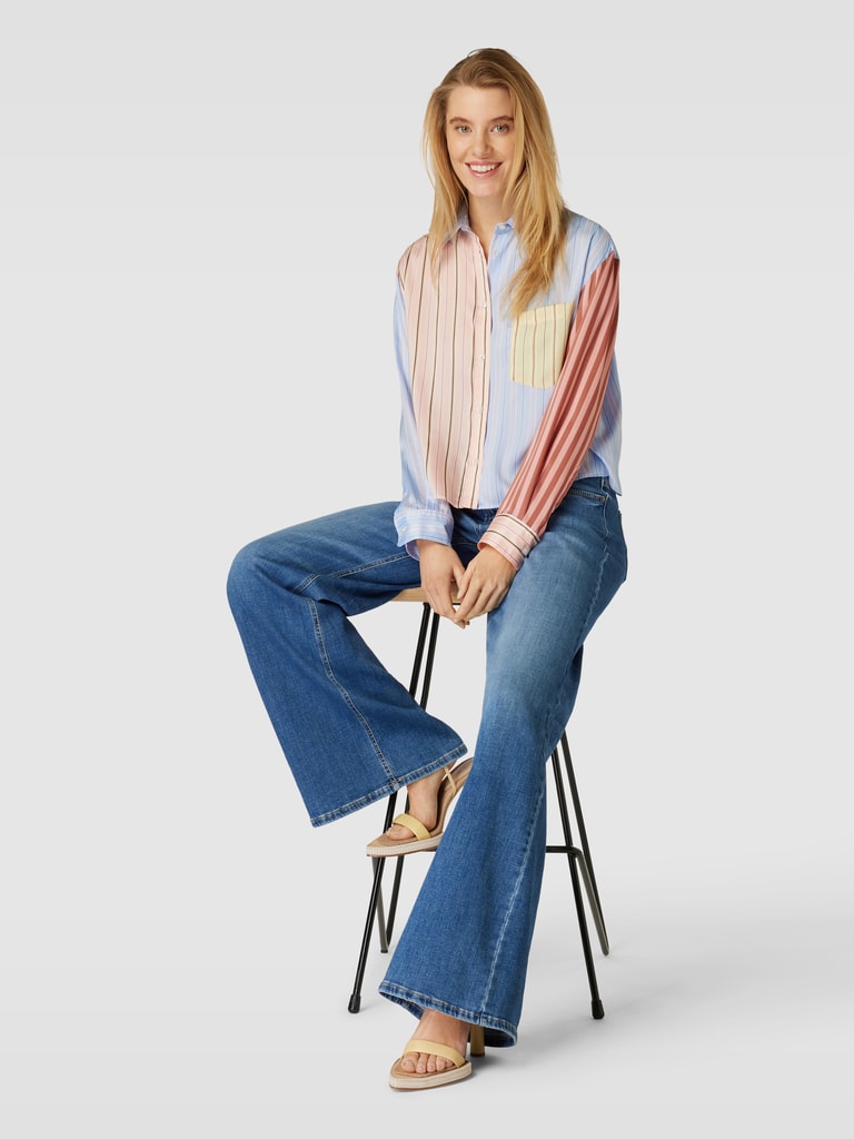 Weekend Max Mara Overhemdblouse met streepmotief, model 'SUEZ' in lichtblauw online kopen | P&C