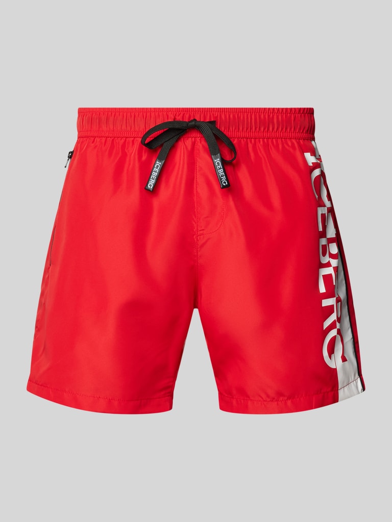 Iceberg Swim Zwembroek met labelprint in rood online kopen | P&C