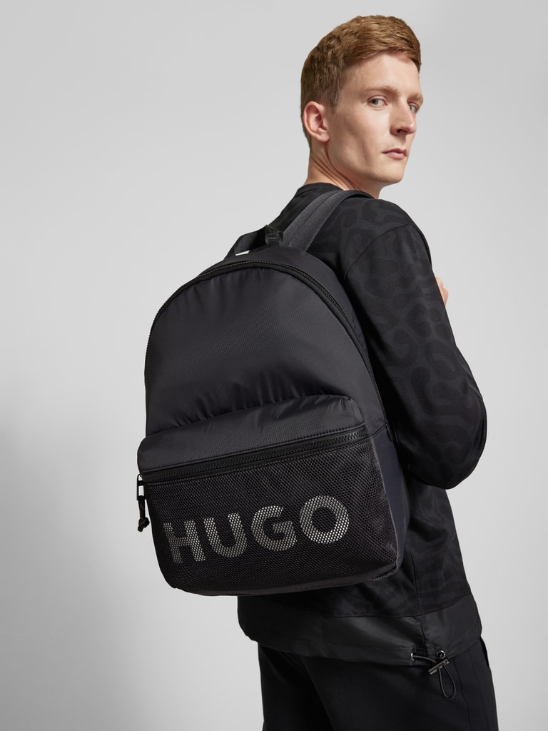 HUGO Rucksack mit Label-Print Modell 'HANS' (black) online kaufen