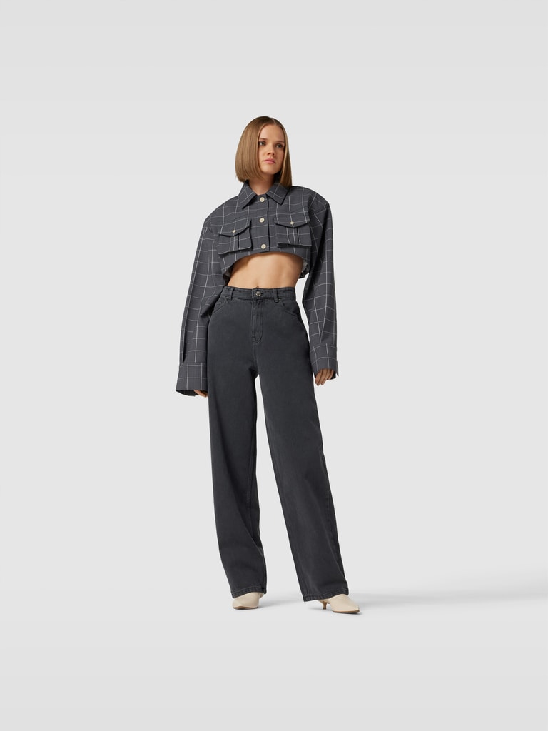 ROTATE High Rise Jeans mit Ziersteinbesatz (anthrazit) online kaufen