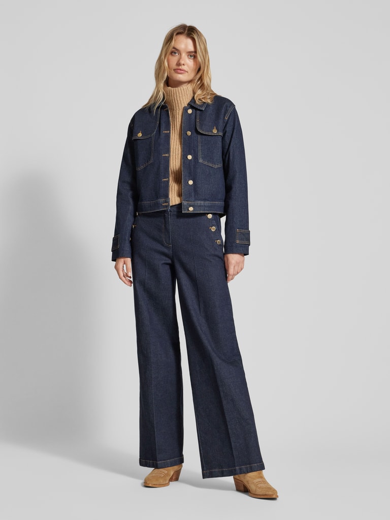comma Wide Leg Jeans mit Bügelfalten (jeansblau) online kaufen
