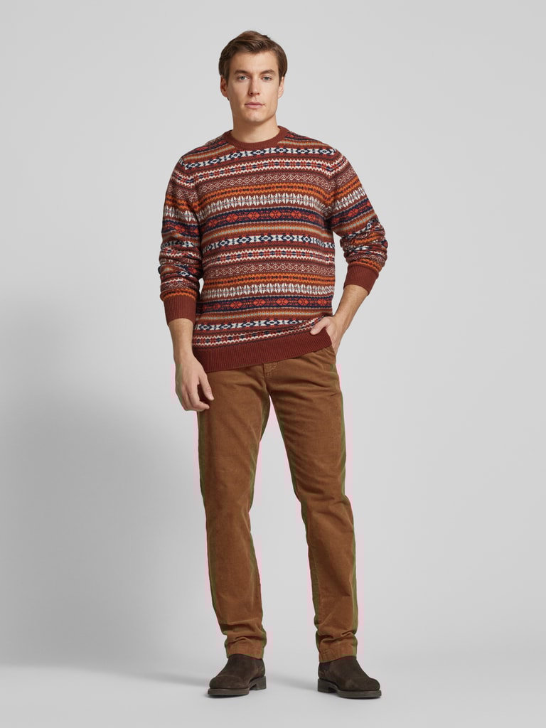 Fynch-Hatton Wollpullover mit Label-Detail (hazel) online kaufen