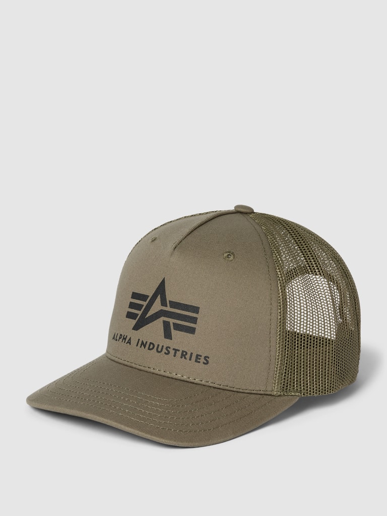 Alpha Industries Trucker Cap mit Label-Print Modell 'BASIC' (oliv ...