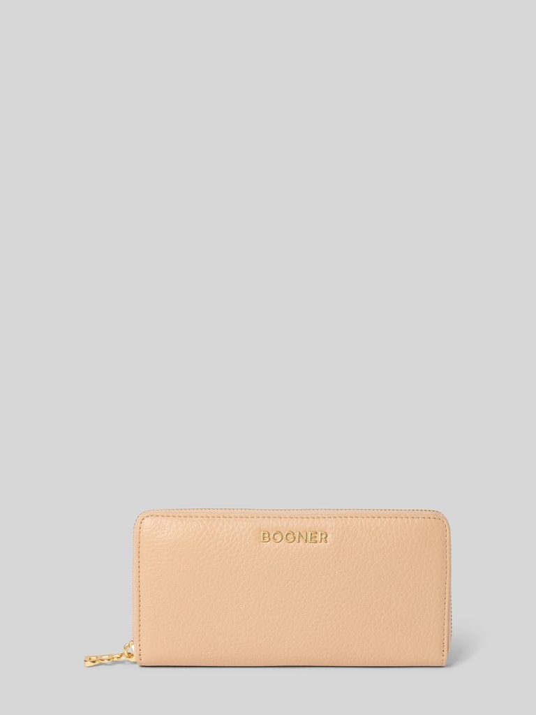 BOGNER Portemonnee van leer met labeldetail, model 'ela' in zand online ...