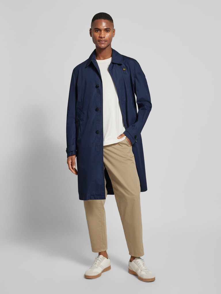 Blauer Usa Lange jas met labelbadge, model 'HUDSON' in marineblauw ...