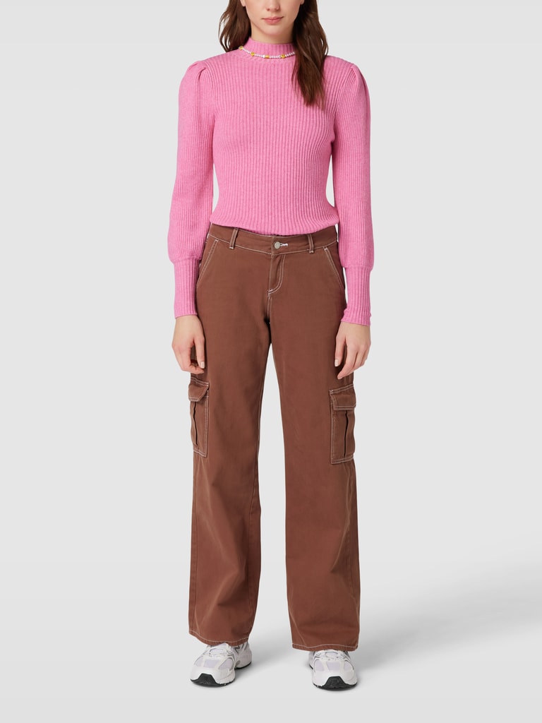 Only Strickpullover in Ripp-Optik Modell 'KATIA' (pink) online kaufen