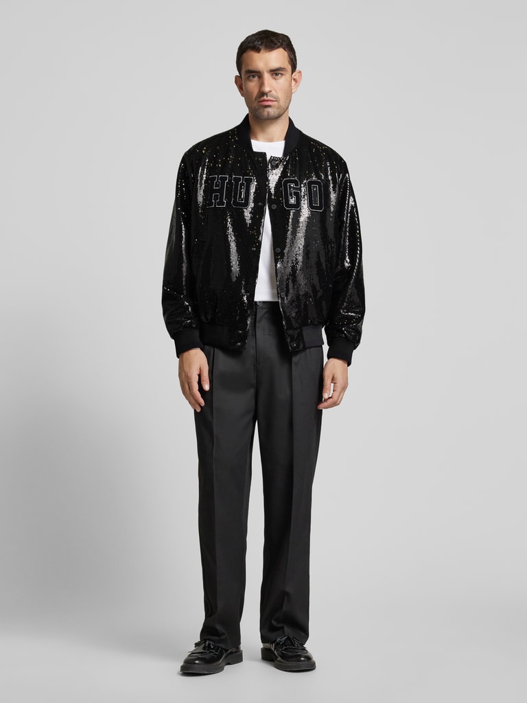 HUGO Regular fit jack met pailletten, model 'Bailey' in zwart online ...