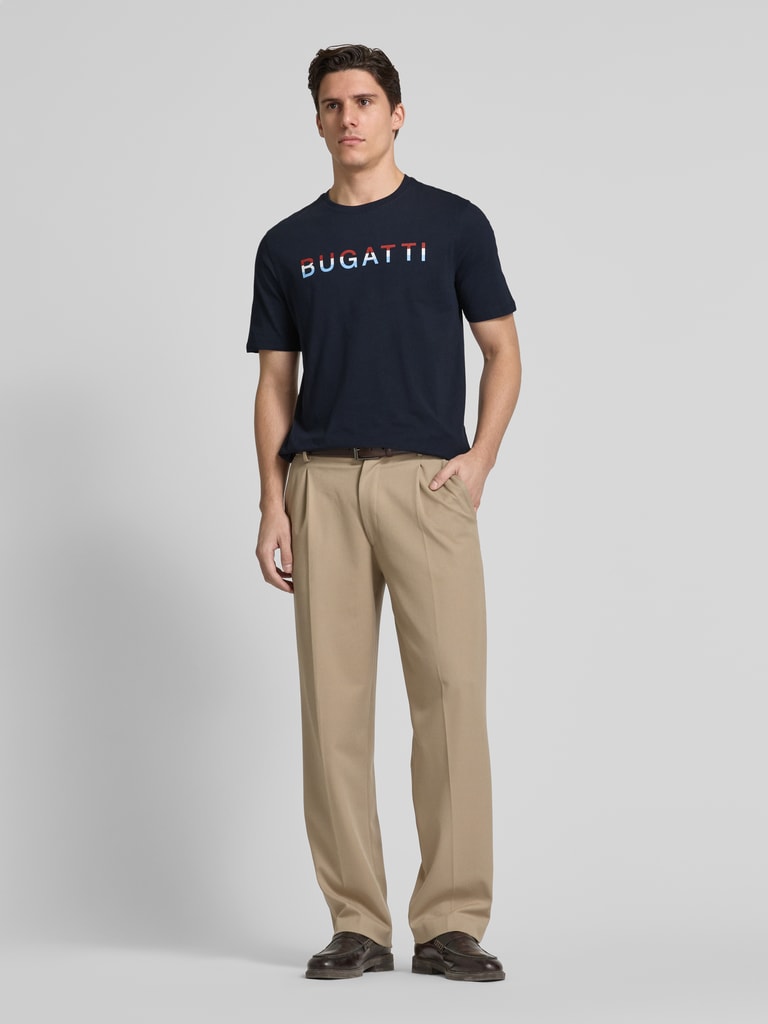 bugatti T-Shirt mit Label-Print (marine) online kaufen