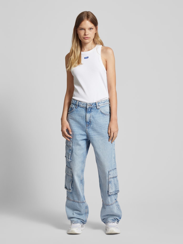 Hugo Blue Wide Leg Jeans mit Cargotaschen Modell 'Leni' (hellblau ...