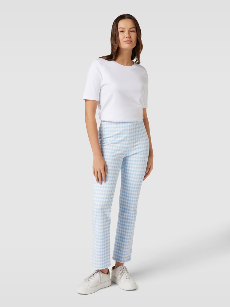 SEDUCTIVE Stoffen broek met ruitmotief, model 'CINDY' in lichtblauw ...