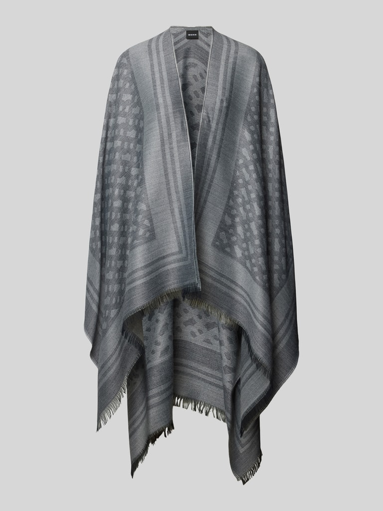BOSS Poncho mit Fransen Modell 'Xandra' (black) online kaufen