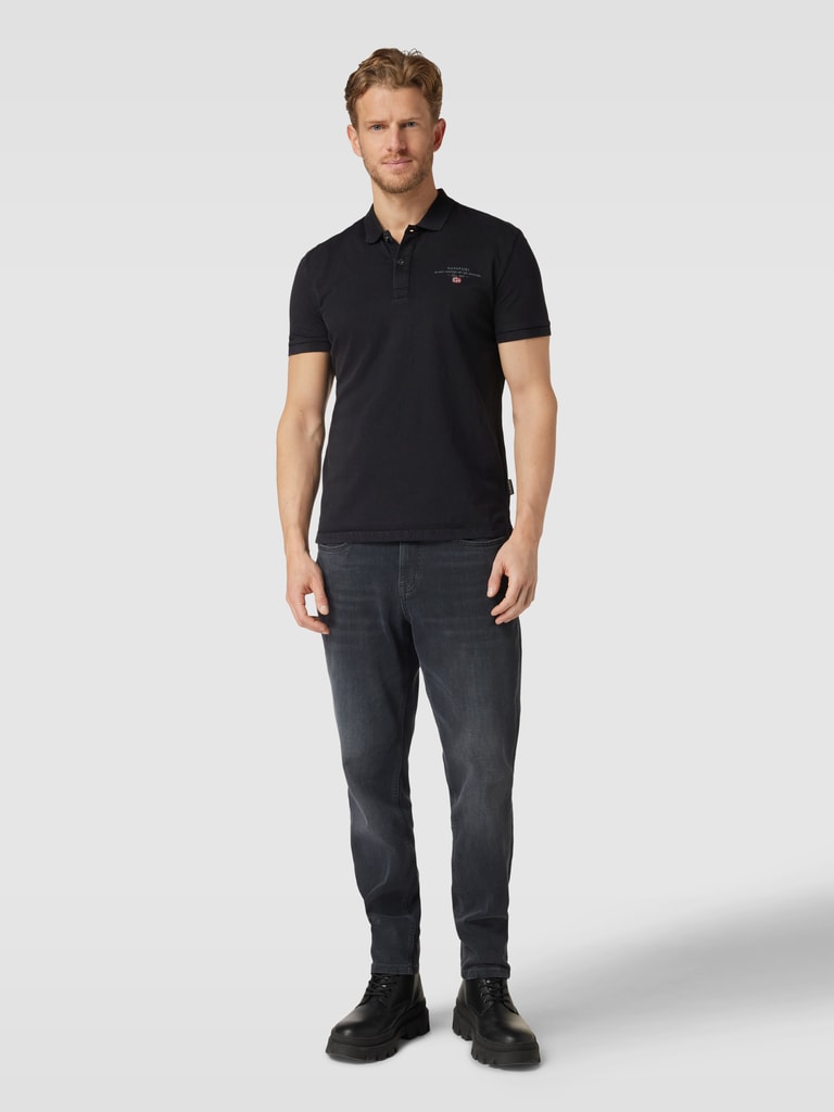 Napapijri Poloshirt mit Stitching Modell 'elbas' (black) online kaufen