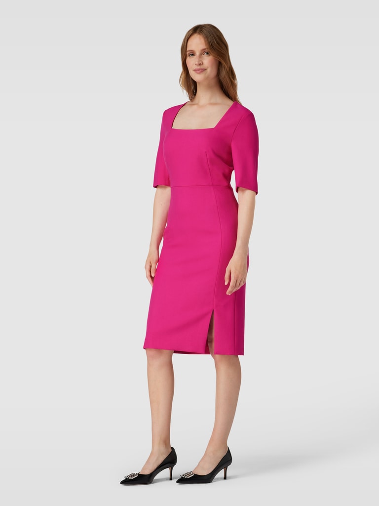 BOSS Knielanges Kleid mit Karree-Ausschnitt Modell 'Doneba' (pink ...