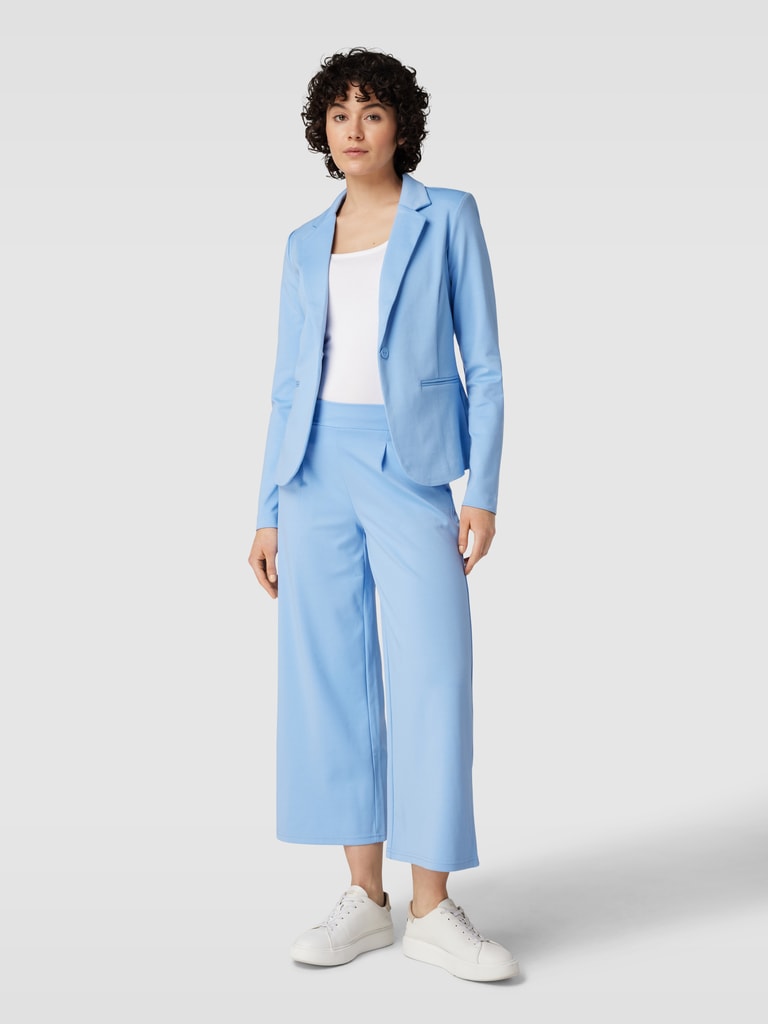 ICHI Flared cut stoffen broek met bandplooien, model 'Kate' in ...