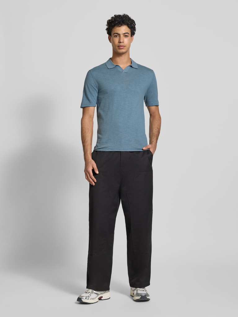 Jack & Jones Slim fit poloshirt in brei-look model 'Kane' in jeansblauw ...