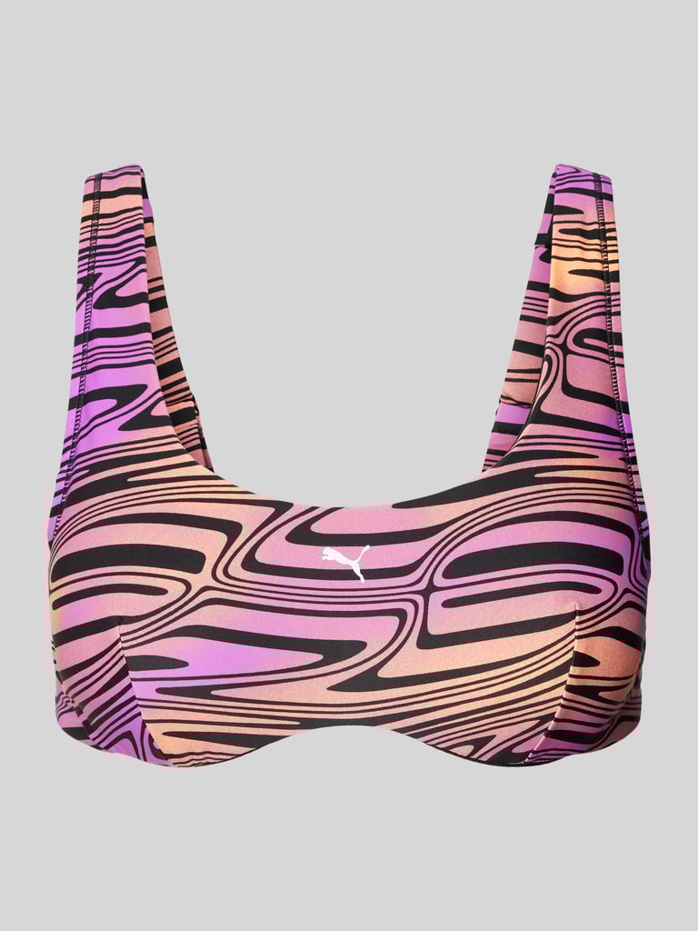 PUMA Bustier-Bikini-Oberteil mit Logo-Print (pink) online kaufen