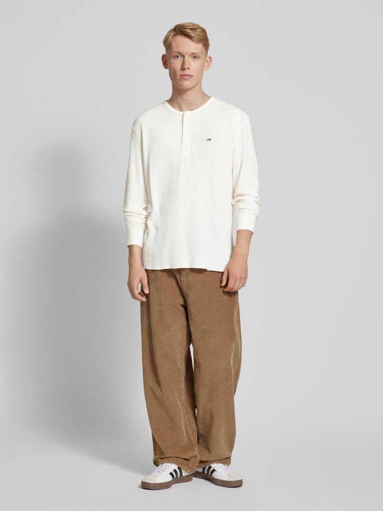 Tommy Jeans Regular Fit Longsleeve mit Logo-Stitching Modell 'HENLEY ...