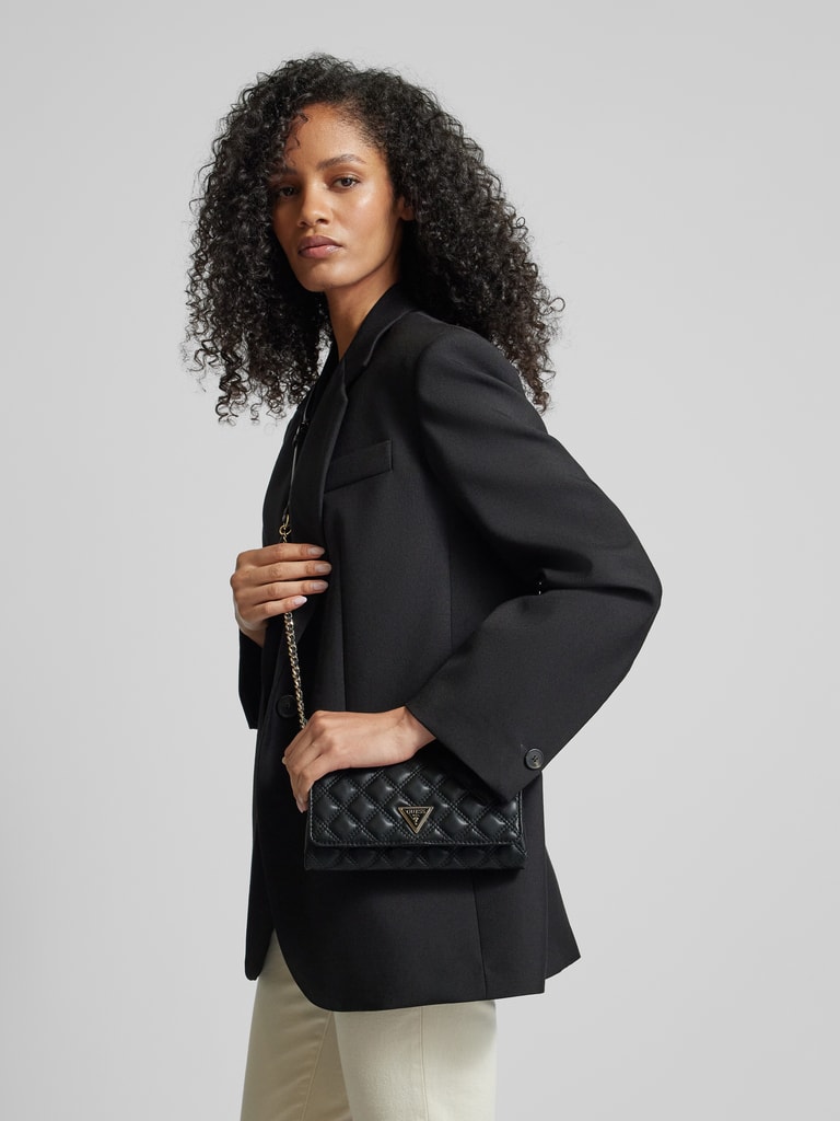 Guess Schoudertas met structuurmotief, model 'GIULLY' in zwart online ...