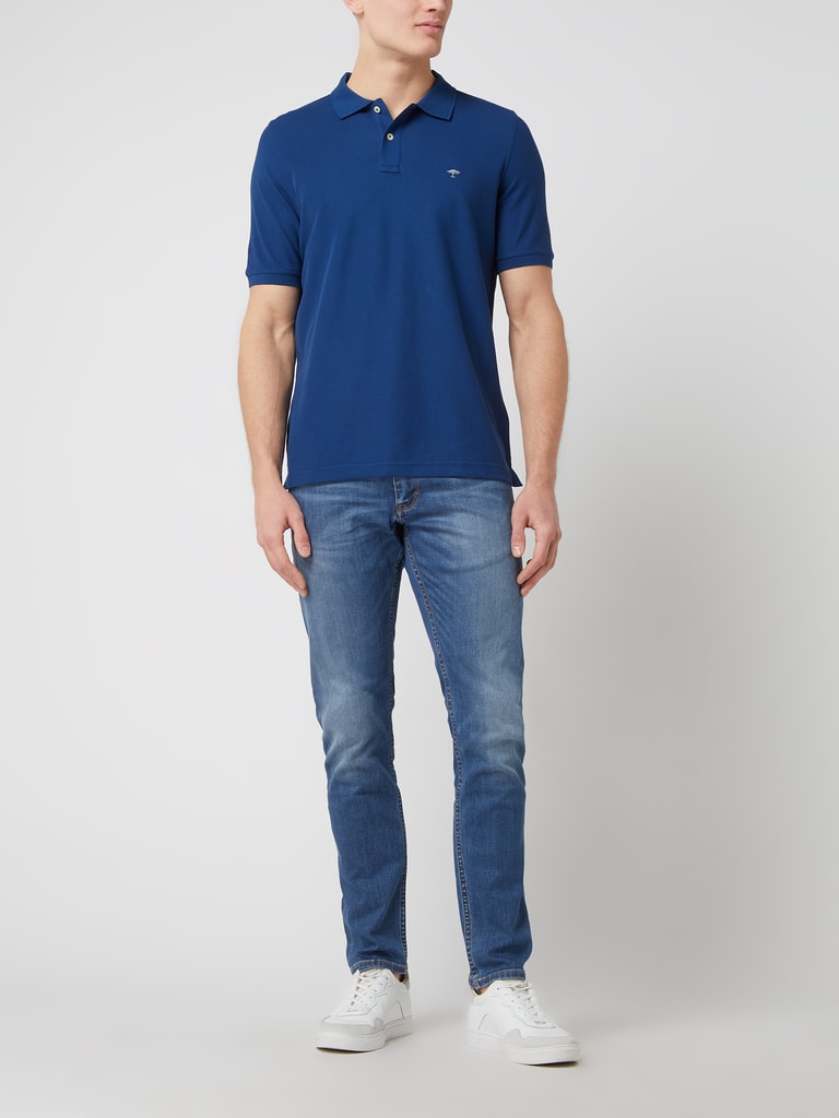 Fynch-Hatton Regular Fit Poloshirt mit Label-Stitching (dunkelblau ...