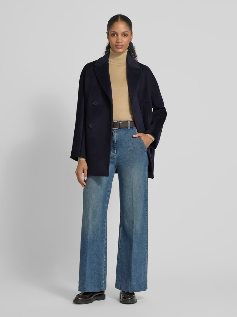 Max Mara Studio Regular fit lange jas van zuivere scheerwol, model ...