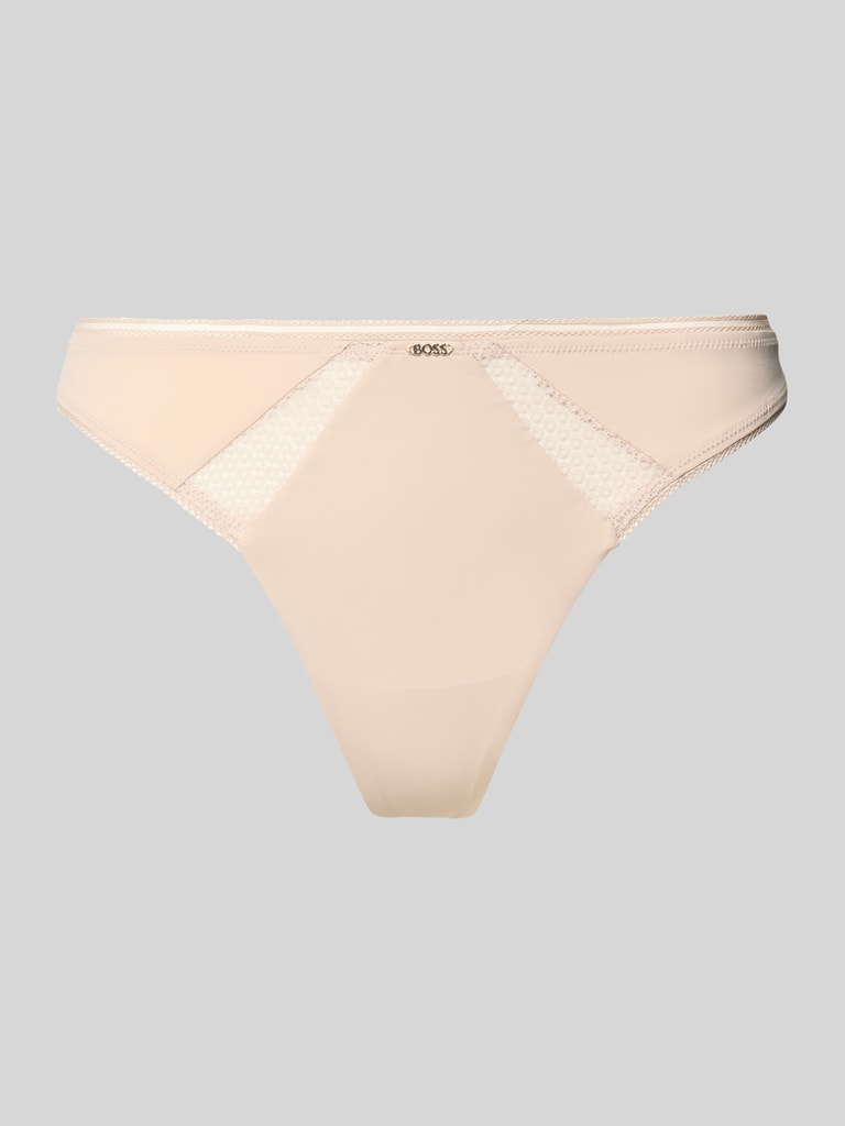 BOSS String met kantinzet in beige online kopen | P&C