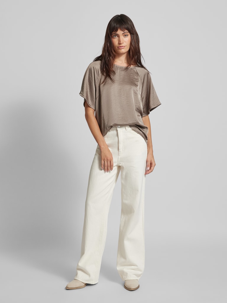 mbyM Blusenshirt in Crinkle-Optik Modell 'Damik' (taupe) online kaufen