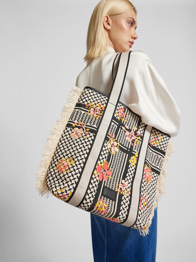 Lala Berlin Tote Bag mit Allover-Muster (ecru) online kaufen