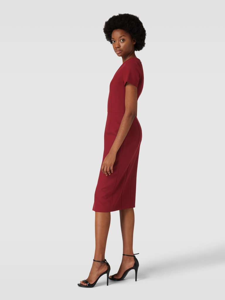 HUGO Midikleid mit V-Ausschnitt Modell 'Kalamara' (bordeaux) online kaufen