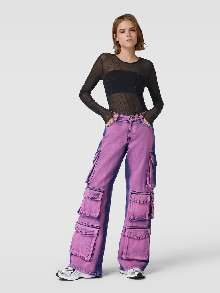 Review Longsleeve aus Mesh mit Strasssteinbesatz (black) online kaufen