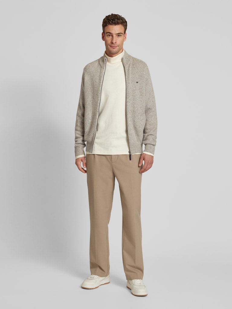 Fynch-Hatton Cardigan mit Logo-Stitching (offwhite) online kaufen