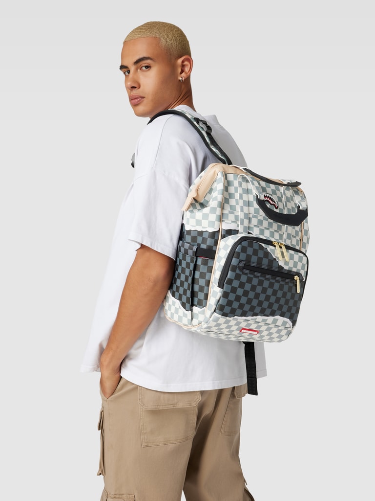 Sprayground Rugzak met all-over motief, model 'TEAR IT UP' in ecru ...