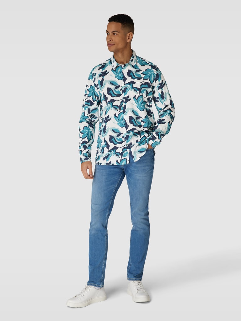 Antony Morato Freizeithemd mit floralem Allover-Muster (aqua) online kaufen