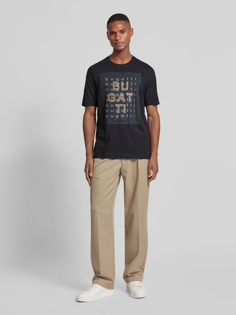 bugatti T-Shirt mit Label-Print (marine) online kaufen