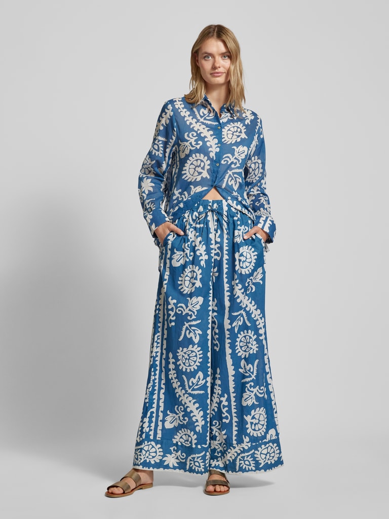 Mango Bluse mit durchgehender Knopfleiste Modell 'NEMO' (blau) online ...