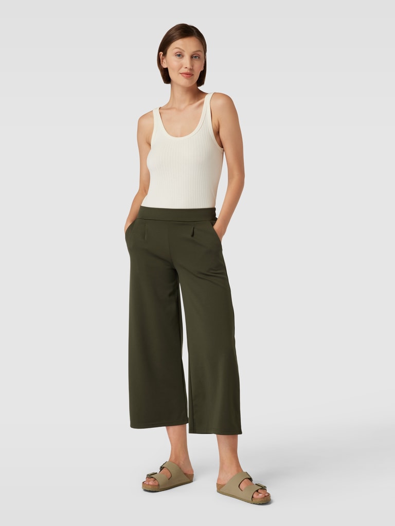 ICHI Culotte met achterzak, model 'Kate' in kaki online kopen | P&C